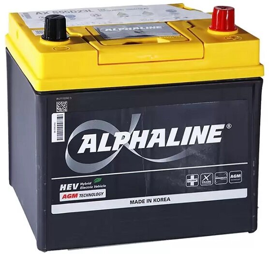 Аккумулятор автомобильный AlphaLine AGM AX S55D23L 50 А/ч 550 А обр. пол. Азия авто (232x173x225) без бортика 2024