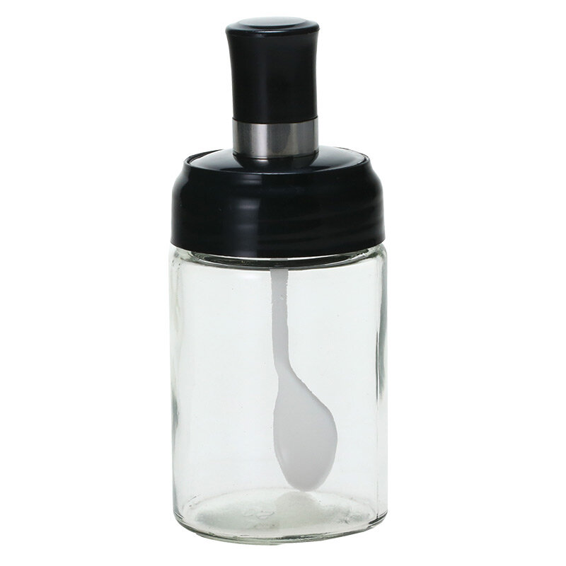 Банка для специй и сыпучих продуктов с ложкой, Vassetto, объем 240 мл (стекло/полипропилен/металл) (104837)