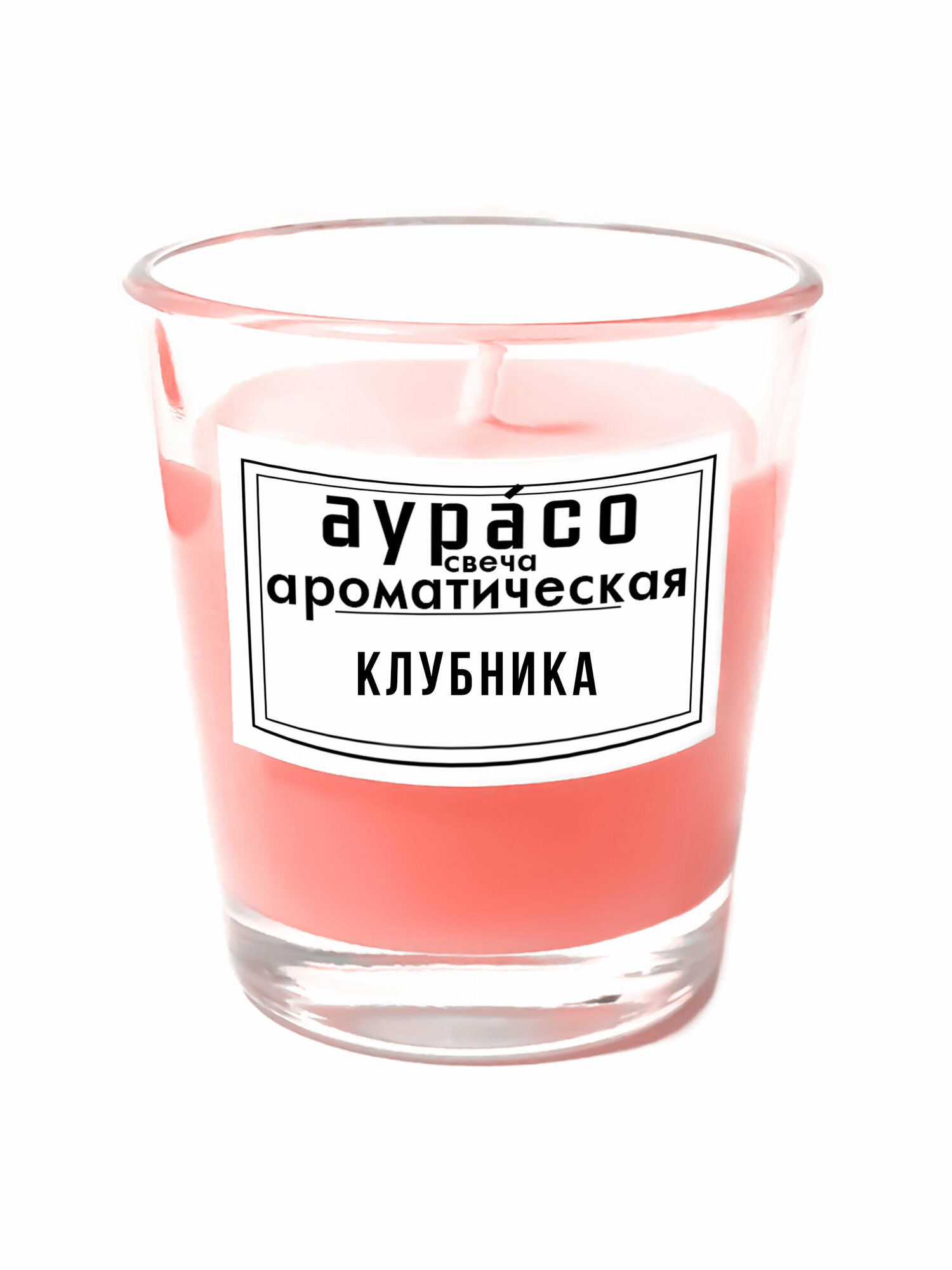 Клубника - ароматическая свеча Аурасо из 100 % соевого воска, 5x4 см, 100 гр, красная, 1 шт.