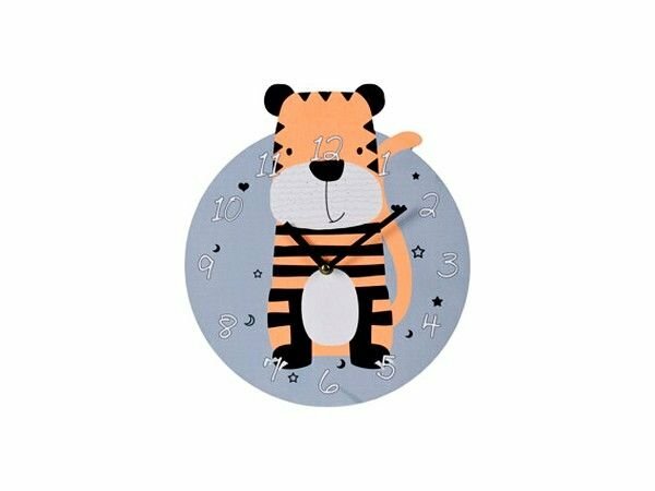 Детские настенные часы весёлый зоопарк: тигрёнок, MDF, 28 см, Koopman International Y36400600-4