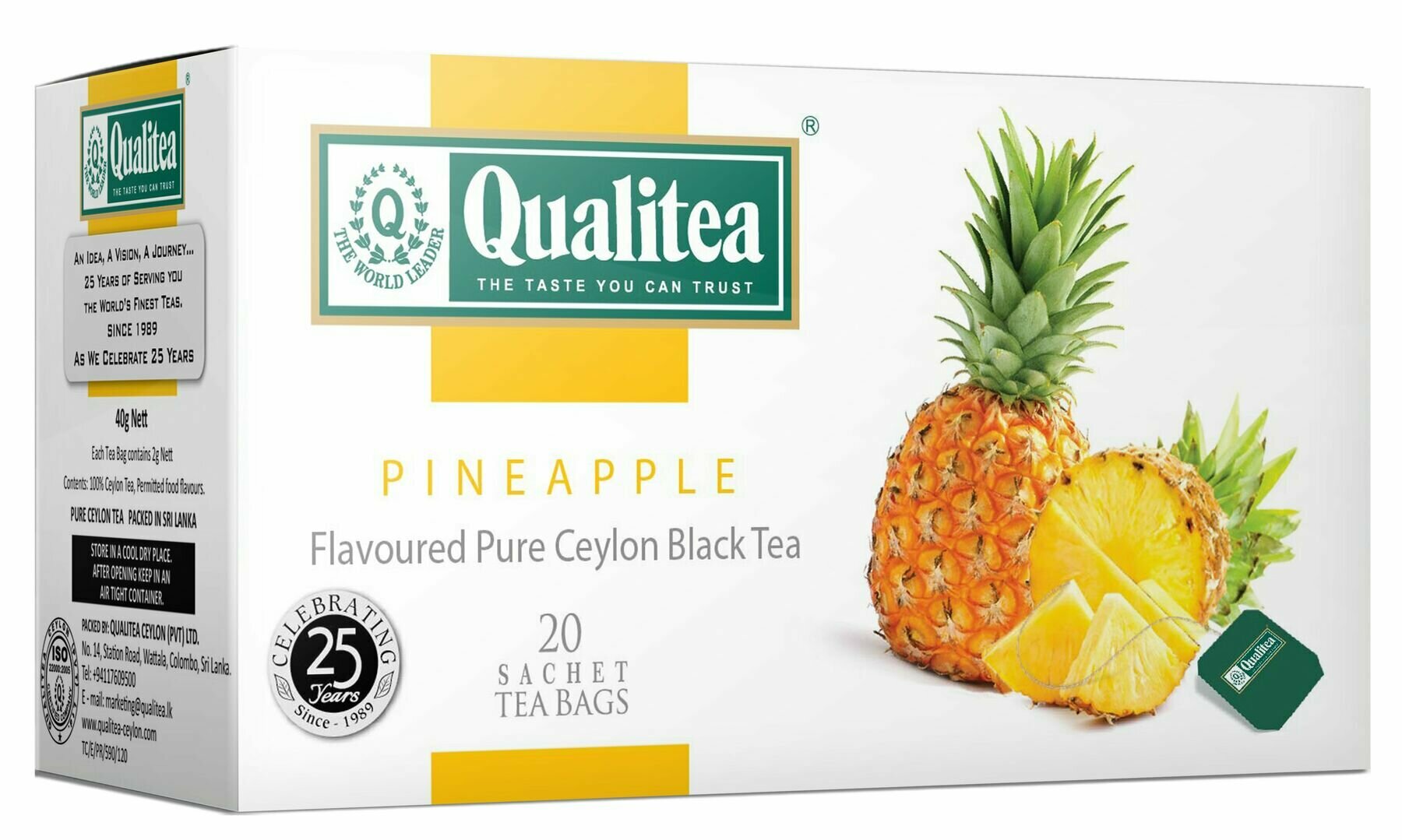 Чай чёрный "Кволити" - Ананас, пакетированный, 20 пак, Шри-Ланка.