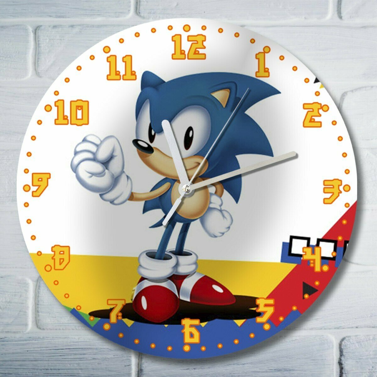 Настенные часы УФ с рисунком игры Sonic Mania - 4569
