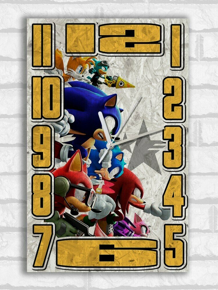 Настенные бесшумные часы ОСП, игра sonic forces - 596
