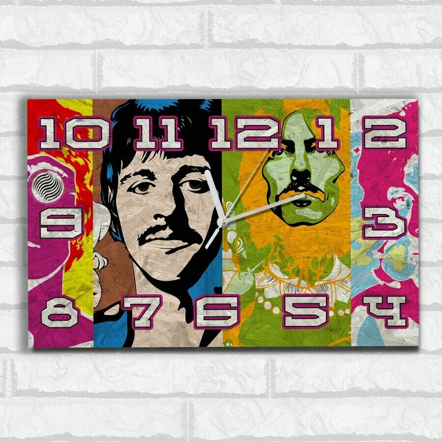 Настенные бесшумные часы ОСП, музыка The Beatles - 4837
