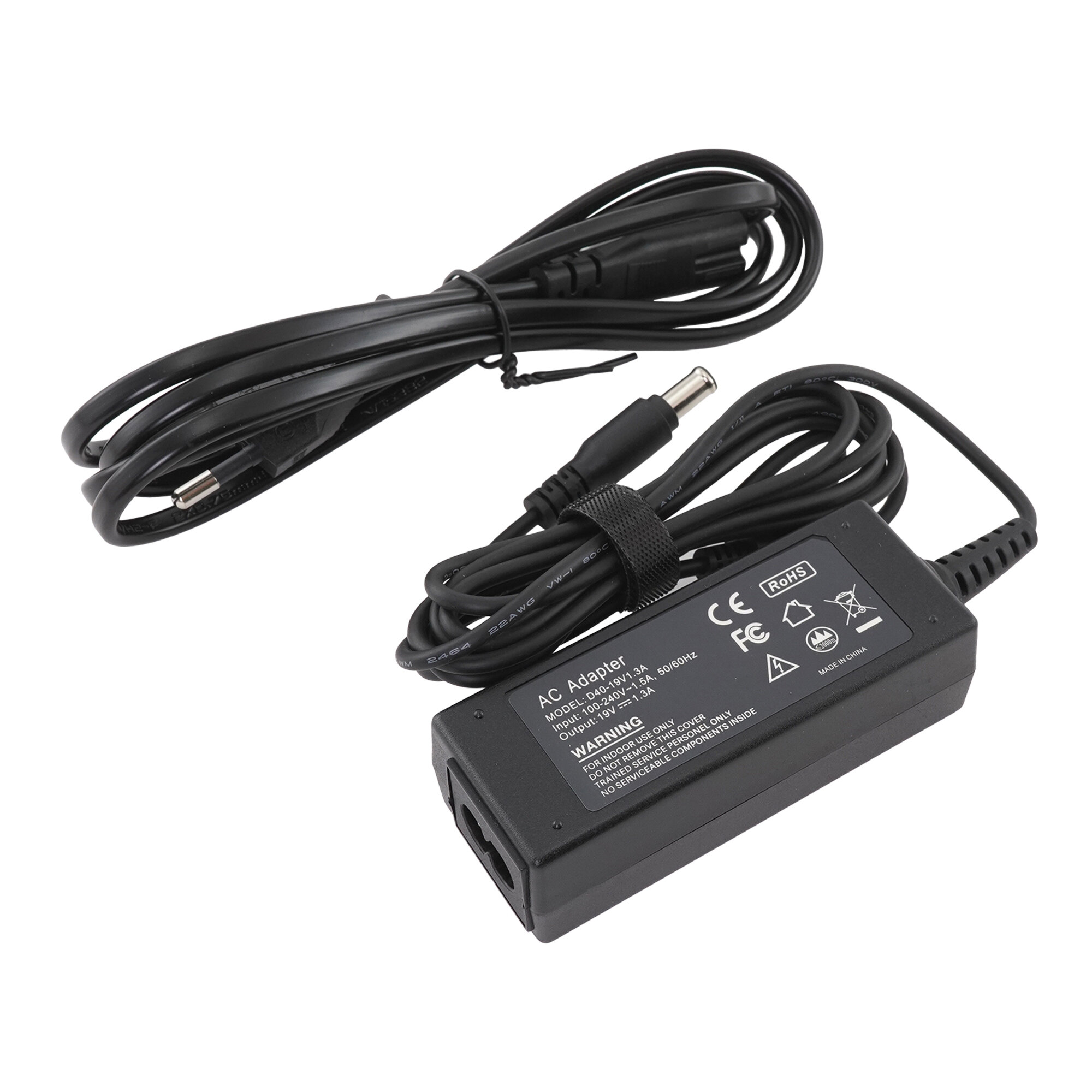 Блок питания (сетевой адаптер) для монитора LG 19V 1,3A 25W 6.5x4.4мм черный, с сетевым кабелем