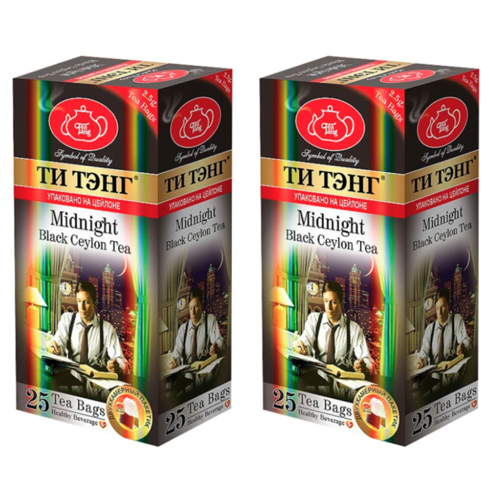 Чай черный Ти Тэнг Для полуночников 25 пакетиков 2 штуки
