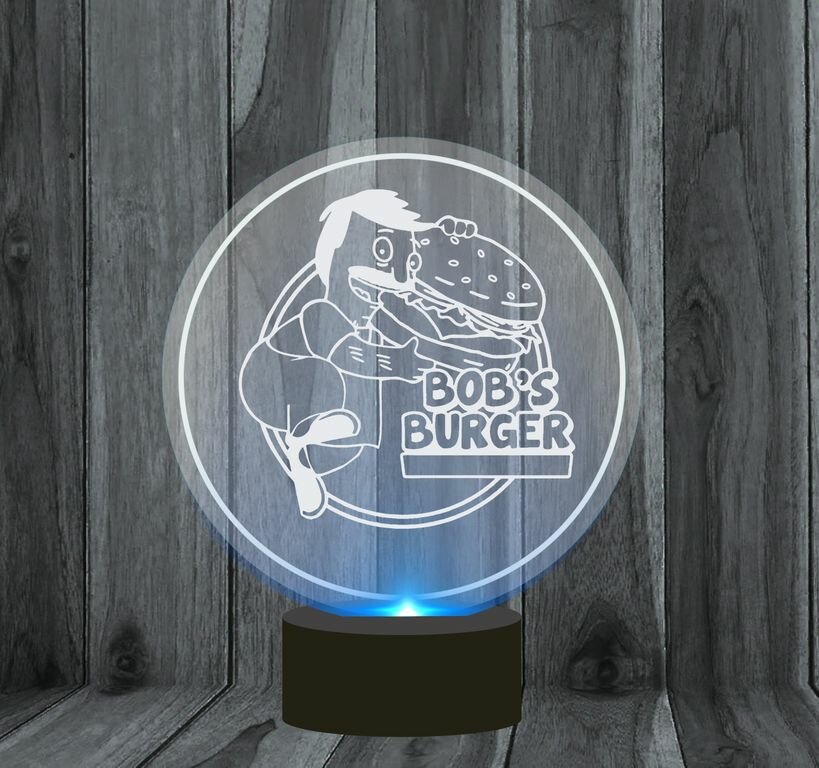 3D Светильник, ночник Bob"s Burgers, Закусочная Боба №8