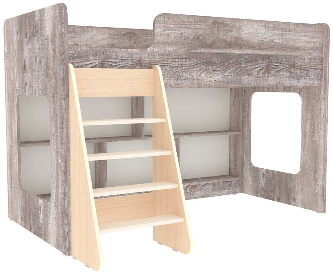 Кровать Л-22.1 Дуб Молочный Бетон