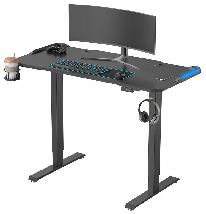 Стол компьютерный Cactus CS-ED-GBK, МДФ, карбон