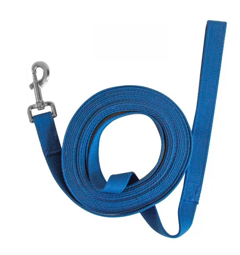 Поводок брезентовый для собак 5м*25мм, зооник, синий