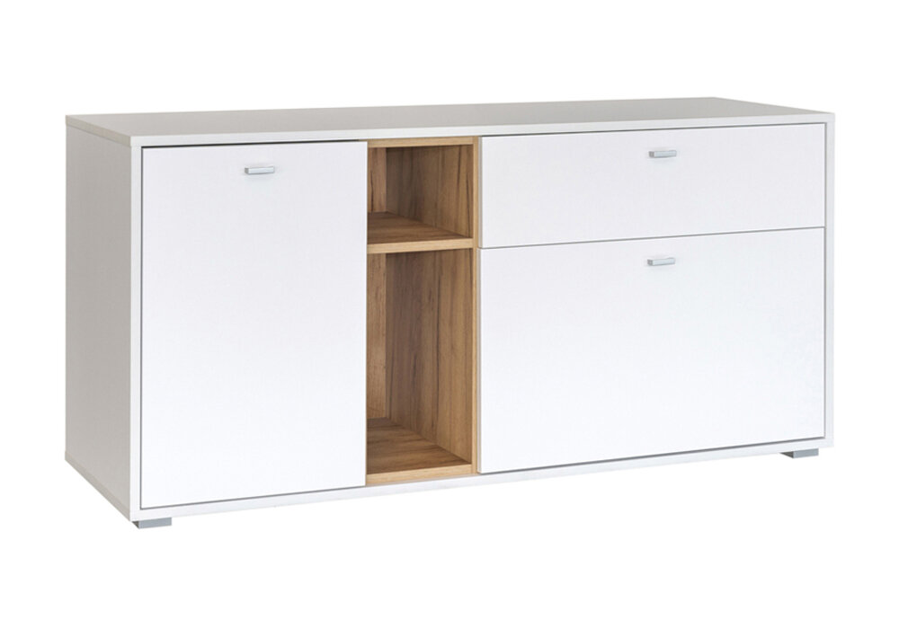 Тумба Нонтон белый премиум / дуб крафт золотой 131.4x43x62.2 см