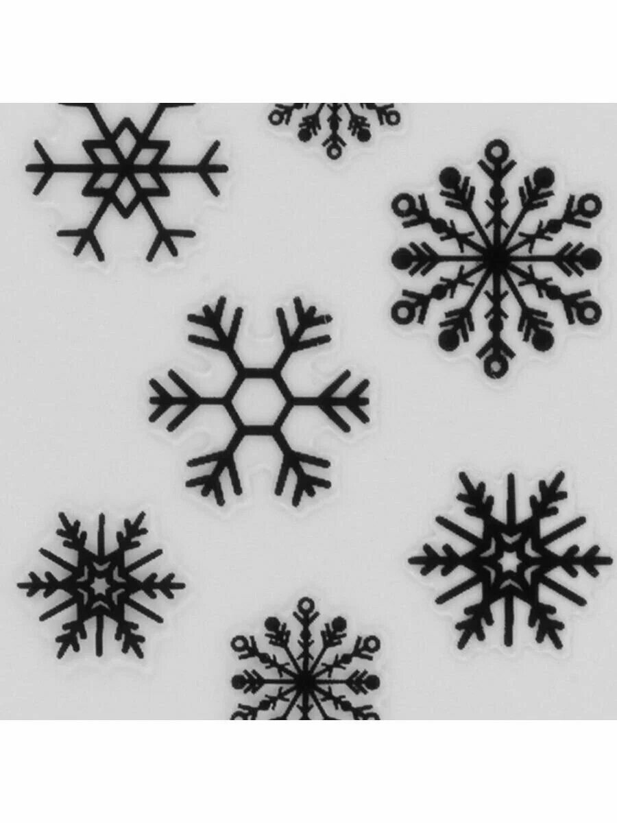 Наклейки узкие Новогоднее чудо (007 014 черные), IRISK professional, Д258-02