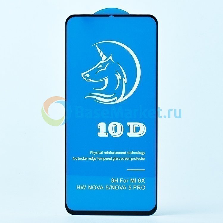 Защитное стекло для Xiaomi Mi 9X (полное покрытие) (черное) (в упаковке)