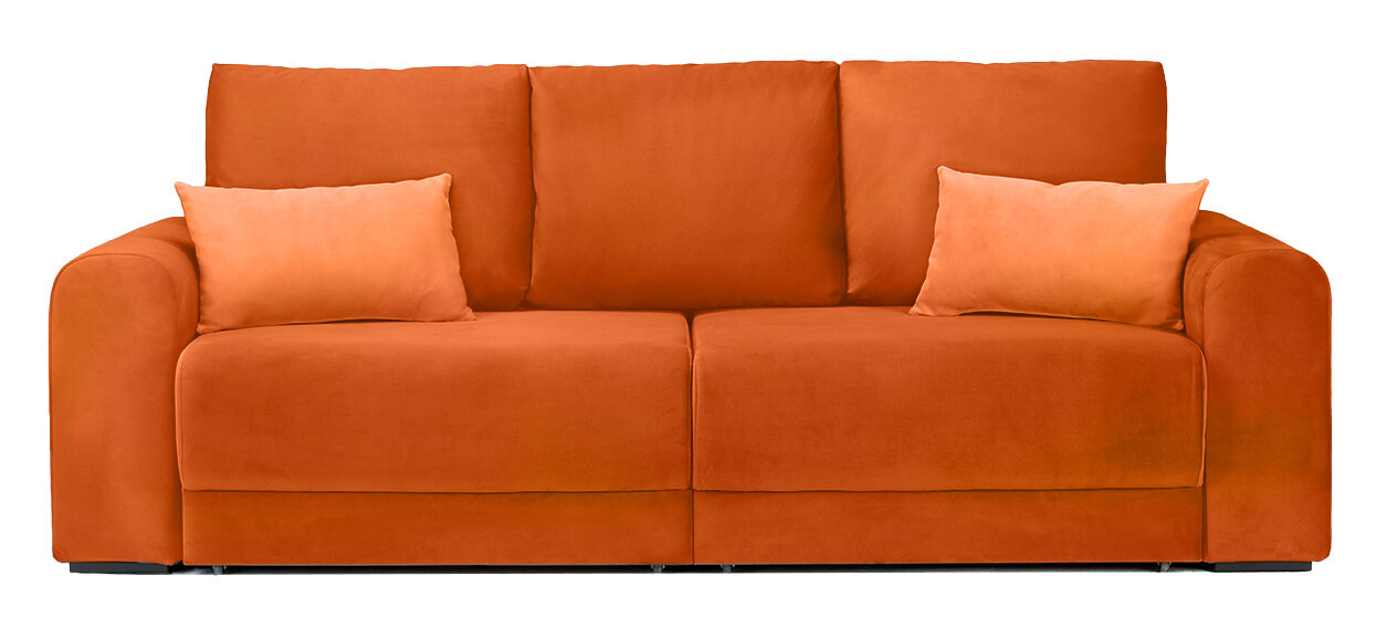 Диван раскладной еврокнижка Панчо, в цвете оранжевый (Велутто 27)