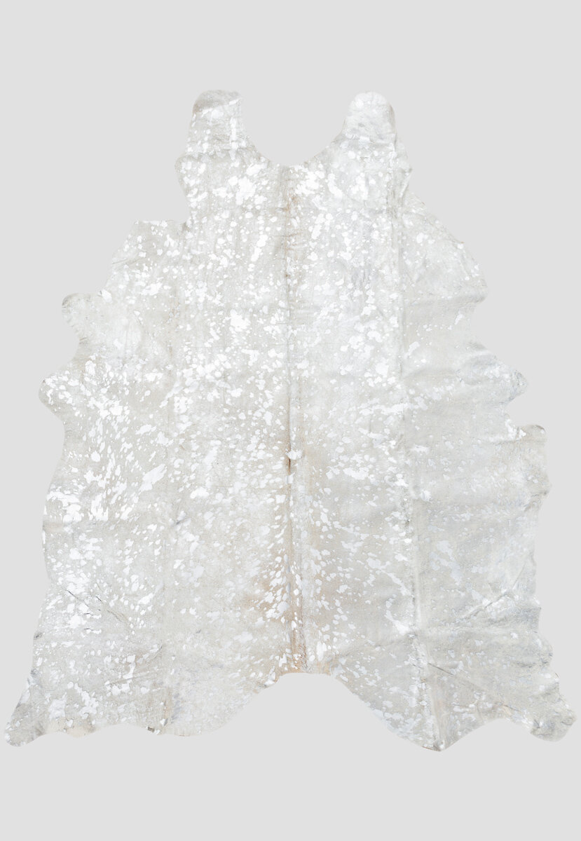 Натуральная шкура коровы 2,1 на 2,4 м белая, серая Хай-тек