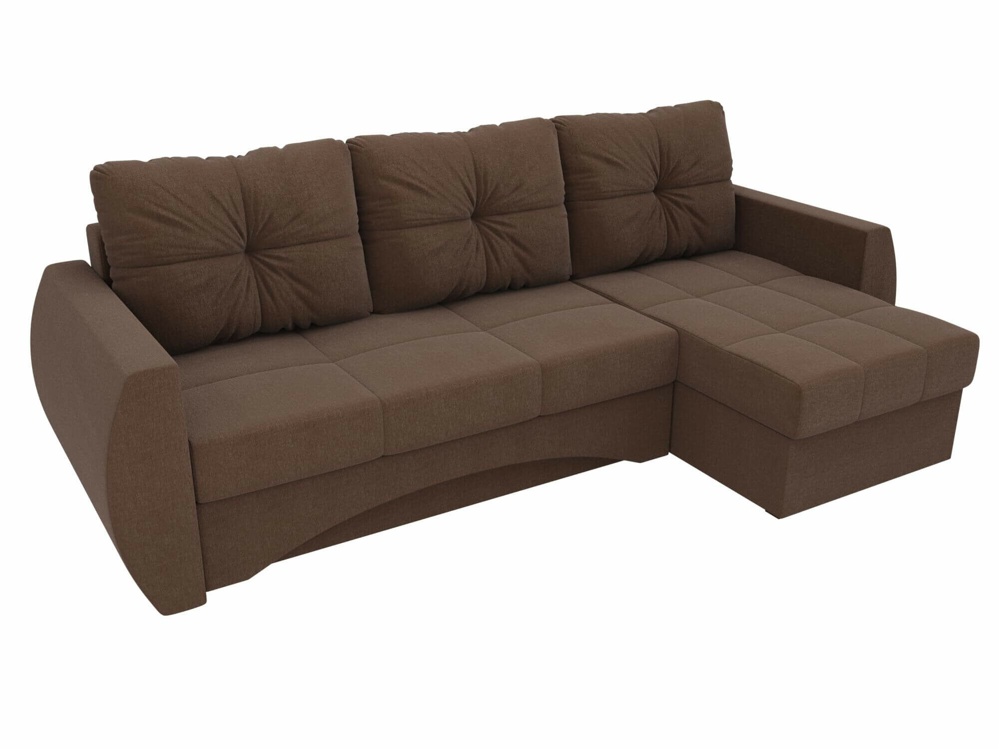 Artum Угловой диван Сатурн рогожка коричневый правый