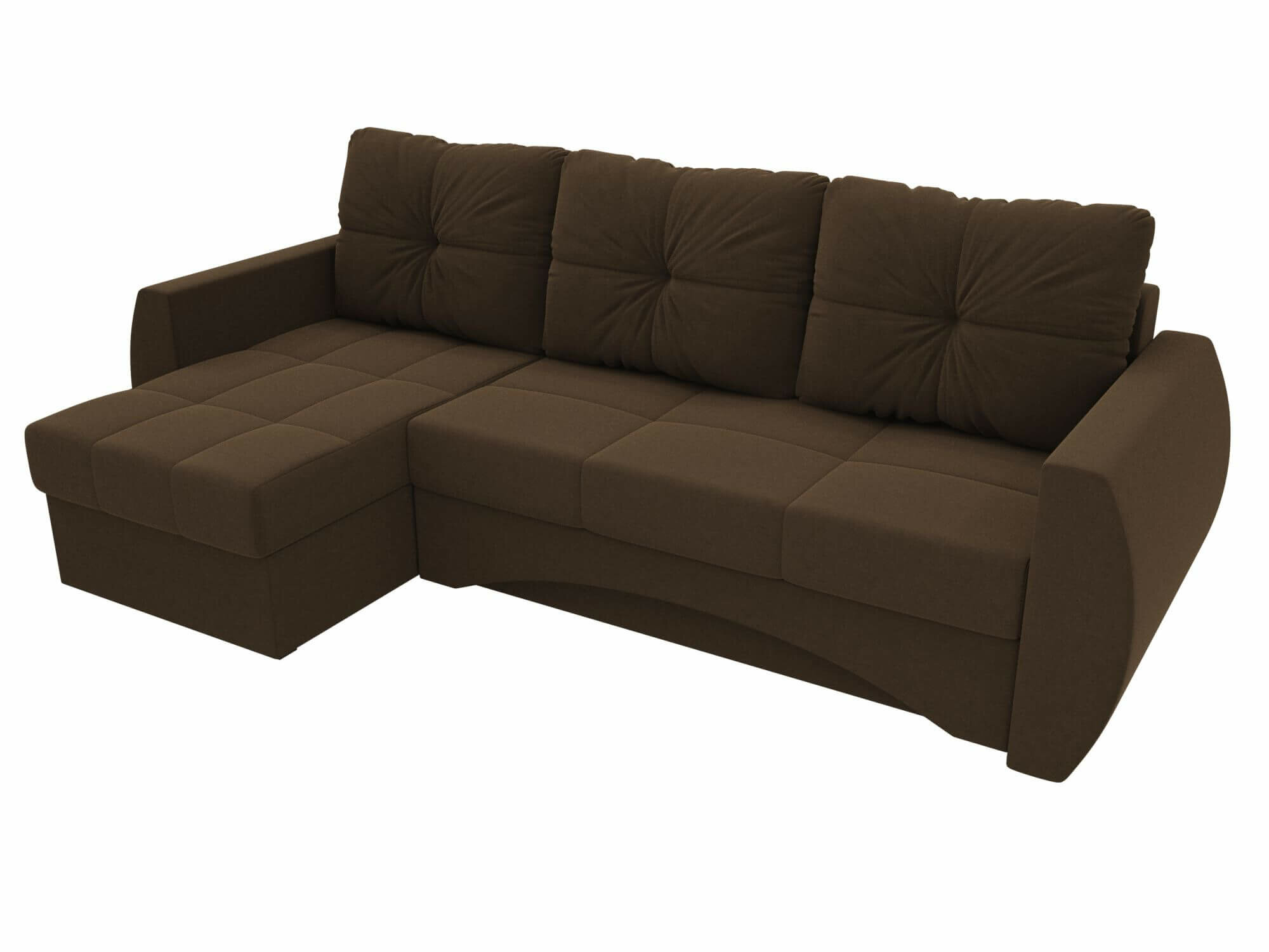 Artum Угловой диван Сатурн микровельвет коричневый левый