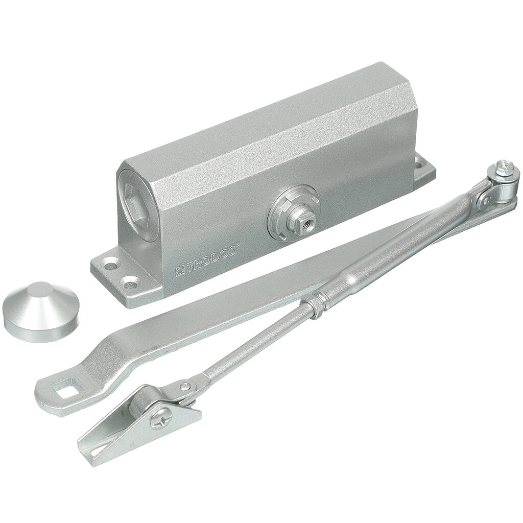 Доводчик дверной Trodos, TD-120, 120 кг, серебряный, 272018