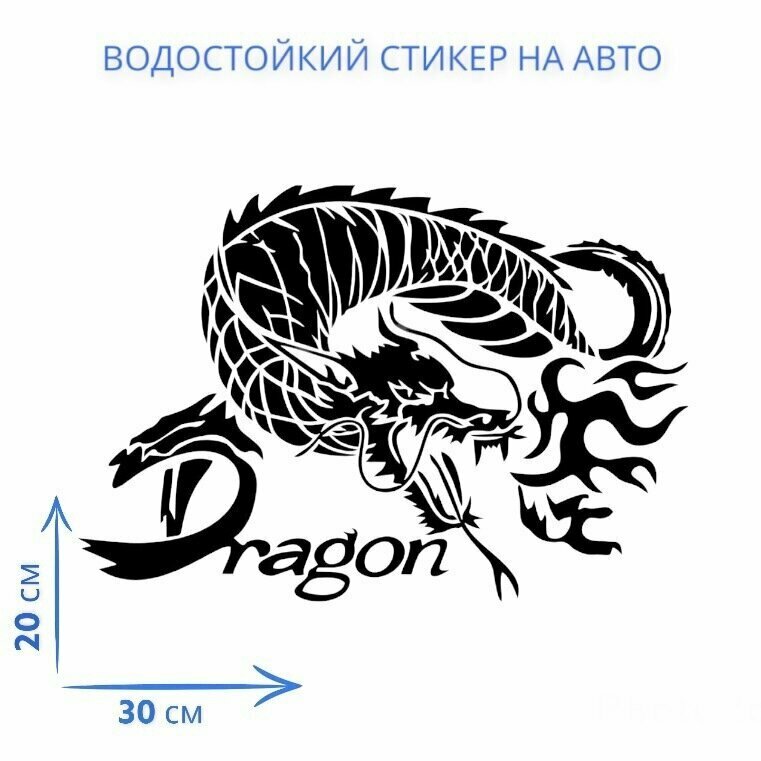 Наклейки / Наклейки на автомобиль без фона - "Дракон"
