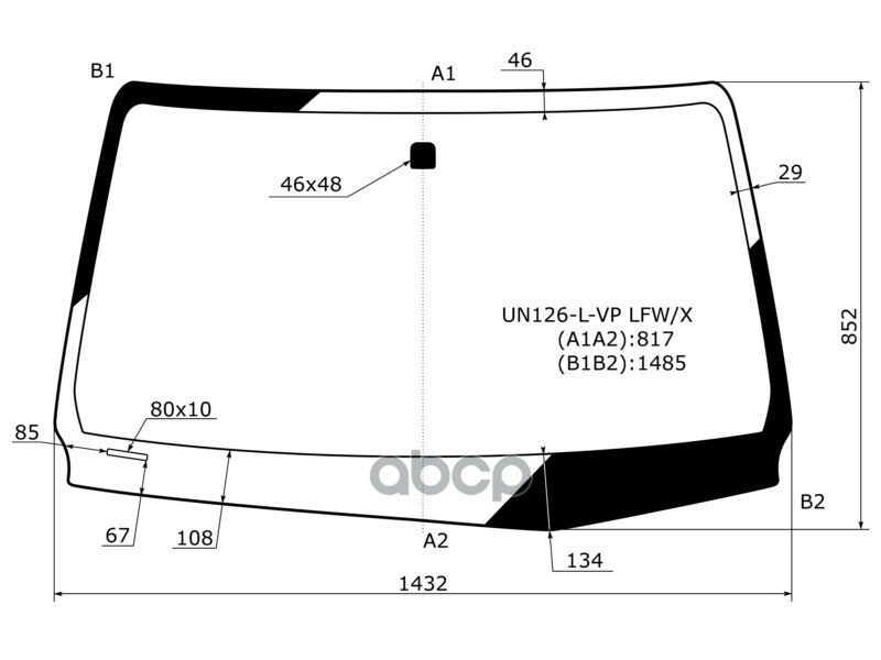 Стекло лобовое Toyota Hilux Pick Up 15- / Fortuner 15- XYG арт. UN126-L-VP LFW/X