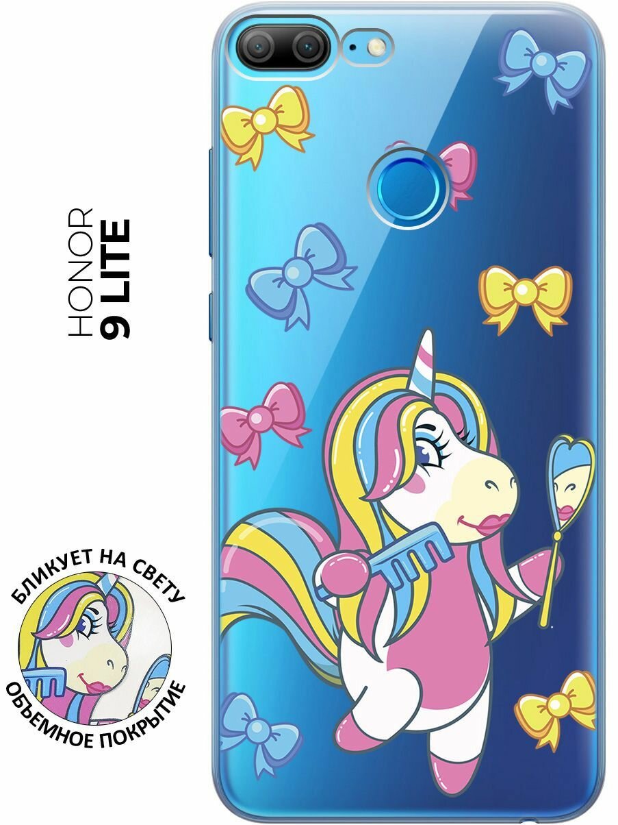 Силиконовый чехол с принтом Lady Unicorn для Honor 9 Lite / Хонор 9 Лайт