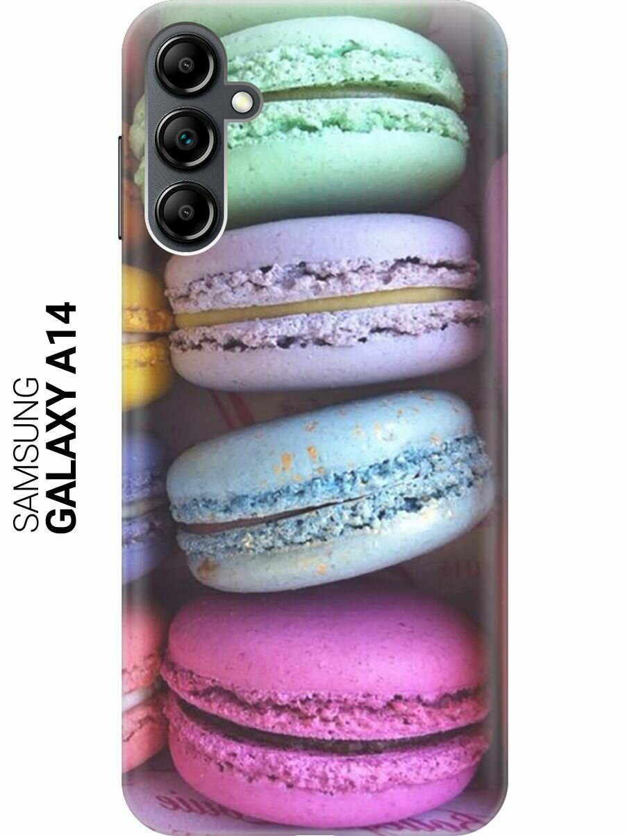 Силиконовый чехол на Samsung Galaxy A14, Самсунг А14 с принтом "Макаруны"