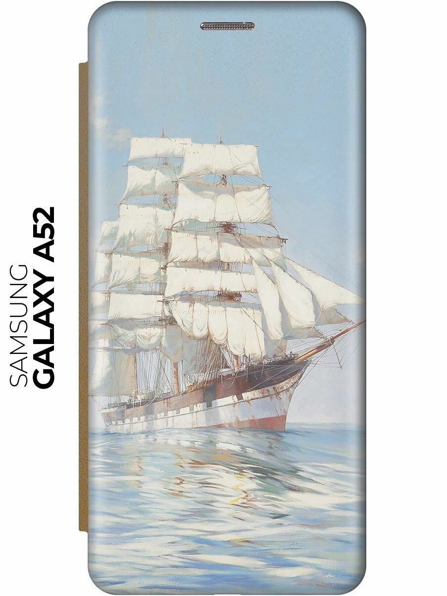 Чехол-книжка Идеальный парус на Samsung Galaxy A52 / Самсунг А52 золотой