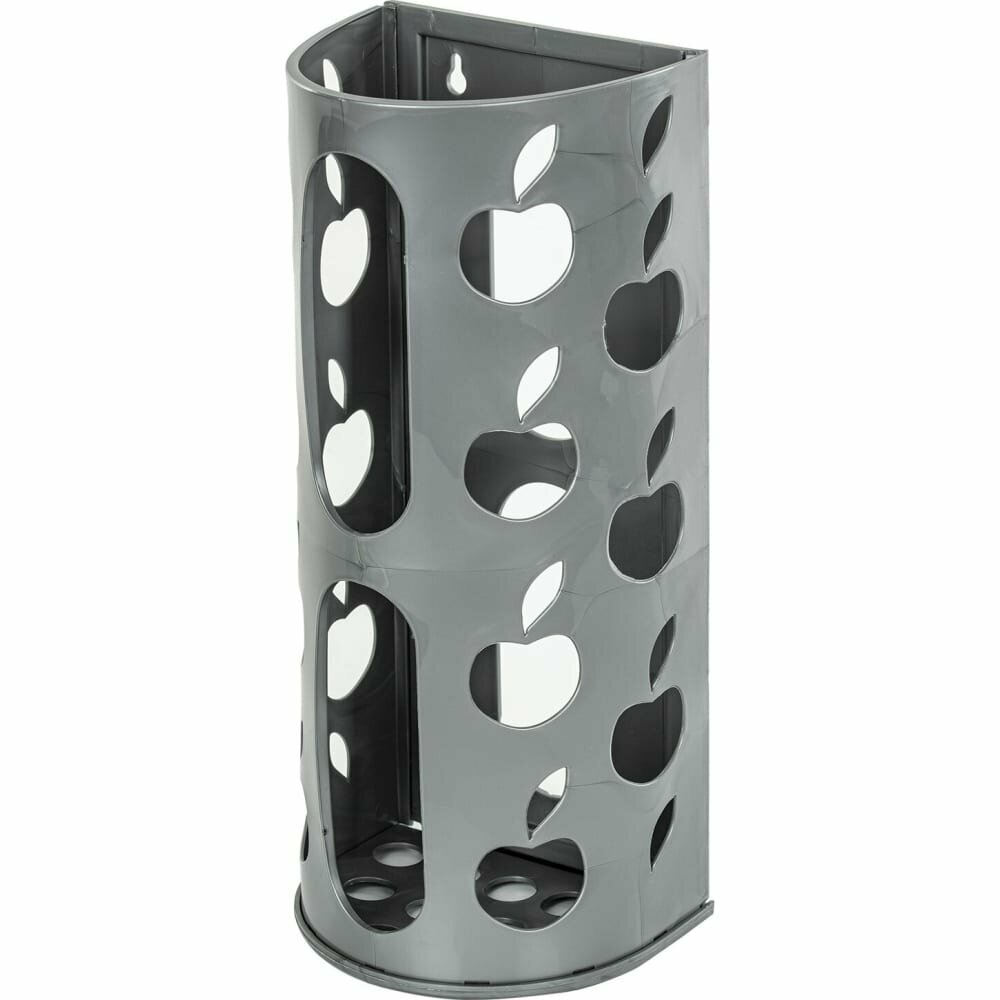 Держатель-контейнер корзина LAIMA Apple для пакетов, мешков, бахил, 37.5x16x13 см, графит 608367