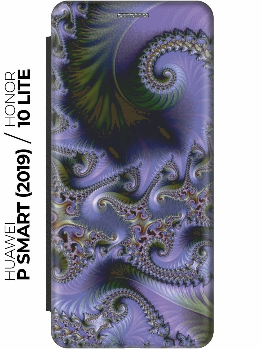 Чехол-книжка Магические узоры на Honor 10 Lite / Huawei P Smart (2019) / Хуавей П Смарт (2019) / Хонор 10 Лайт черный