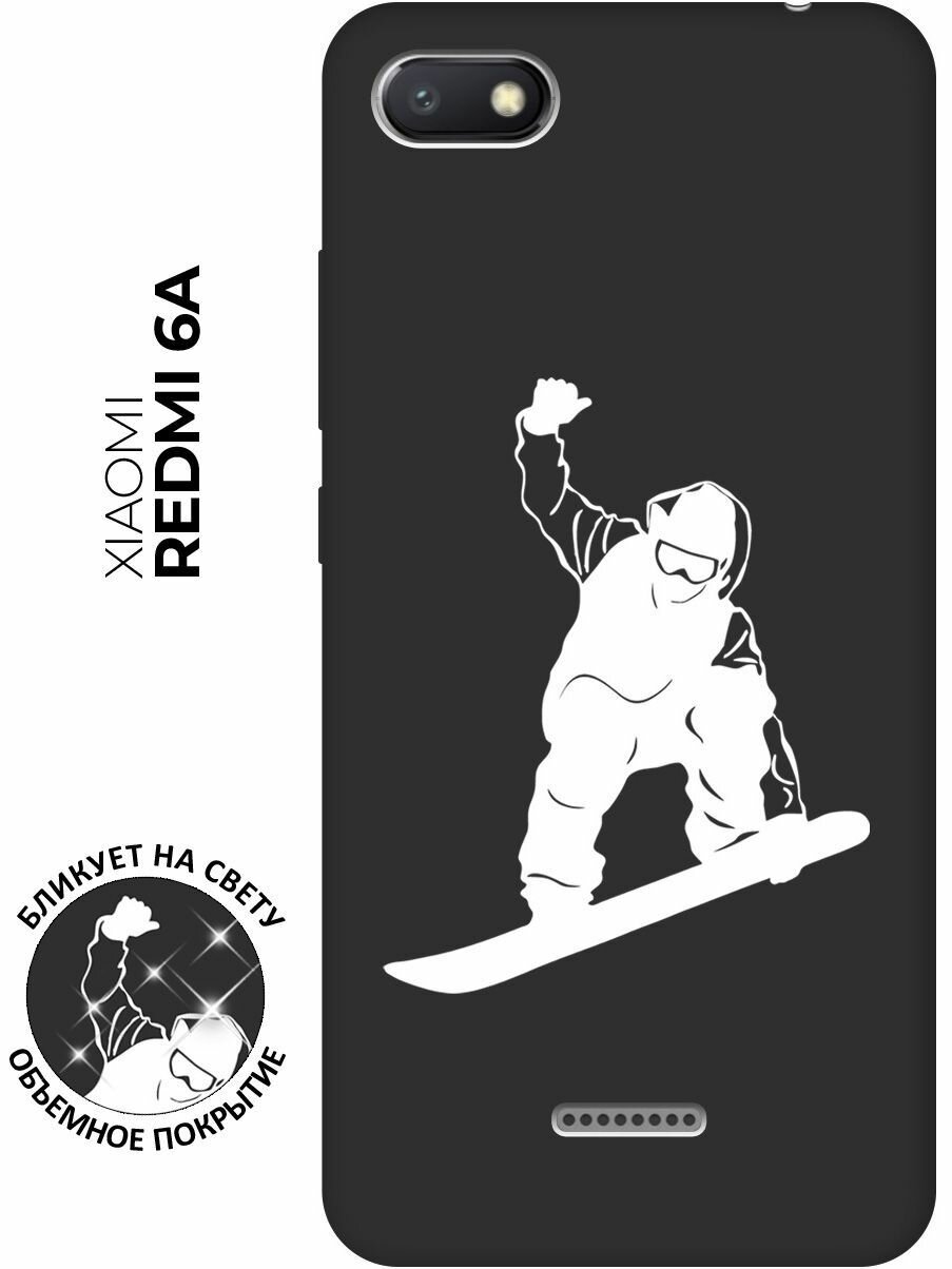Матовый чехол Snowboarding W для Xiaomi Redmi 6A / Сяоми Редми 6А с 3D эффектом черный