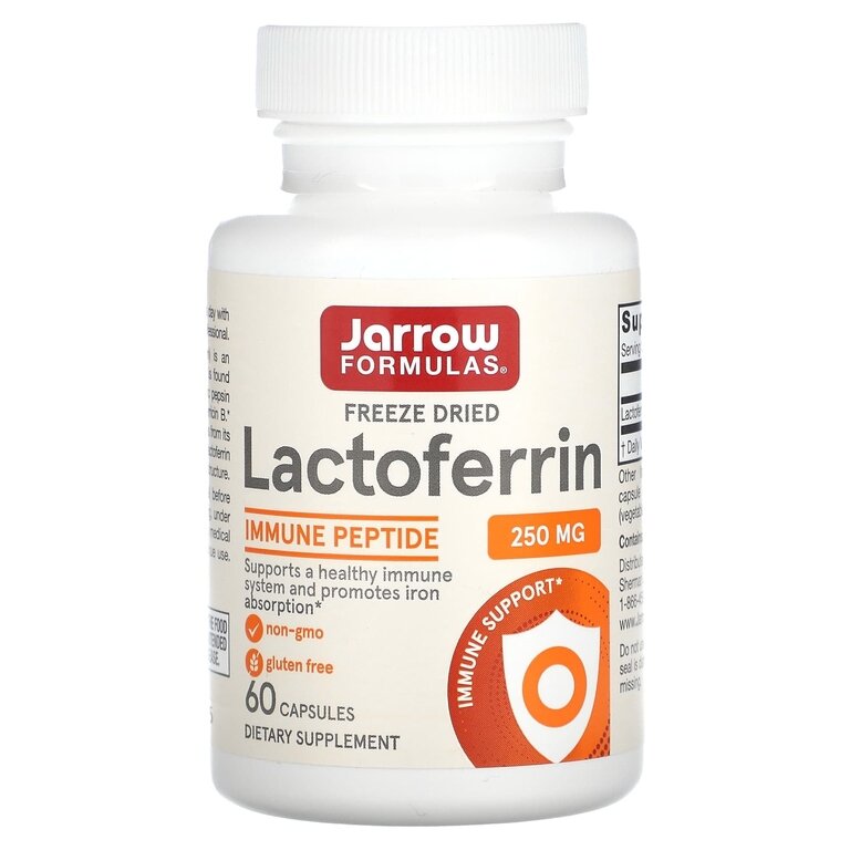 Лактоферрин, сублимированный, 250 мг, 60 капсул, Jarrow Formulas