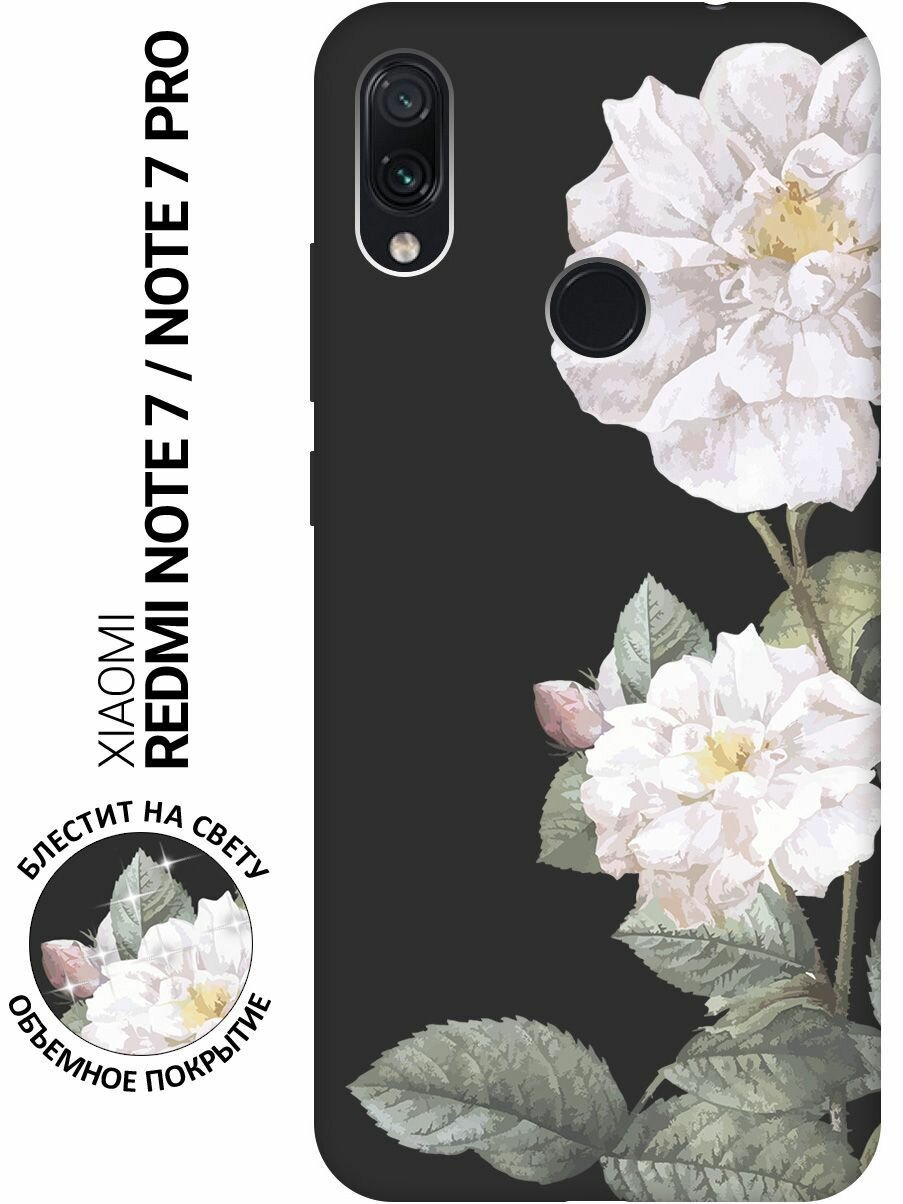 Матовый Soft Touch силиконовый чехол на Xiaomi Redmi Note 7, Note 7 Pro, Сяоми Редми Ноут 7, Ноут 7 Про с 3D принтом "Avo-Swimming" черный матовый