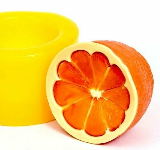 Силиконовая форма для мыла Цитрус мандарин срез, для свечей, гипса 1шт 5*5*3 см