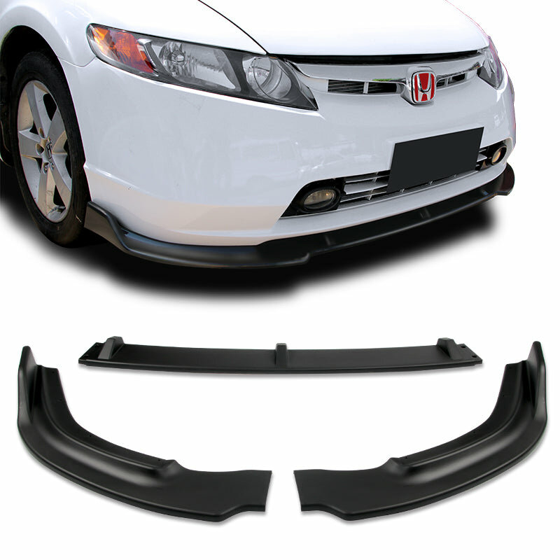 Губа переднего бампера 8th Honda Civic 2006-2008 черный глянец