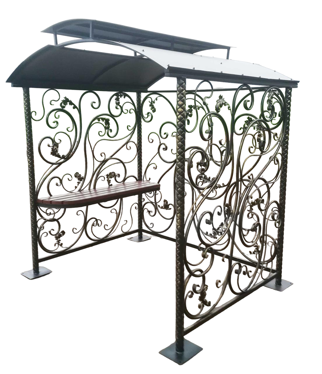 Навес для мангала, барбекю, гриля, с элементами ковки, беседка на дачу - Листья