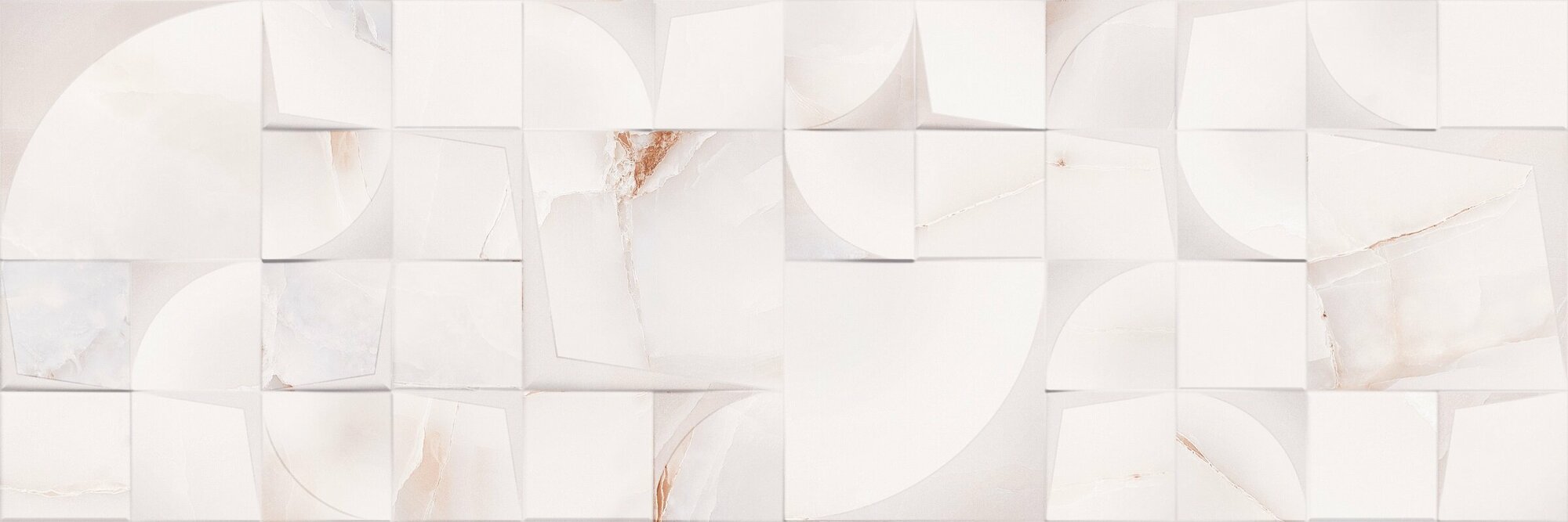 Керамическая плитка PRIMAVERA Chance Decor 02 настенная под оникс глянцевая для ванной, 30 х 90 см, 1,08м2