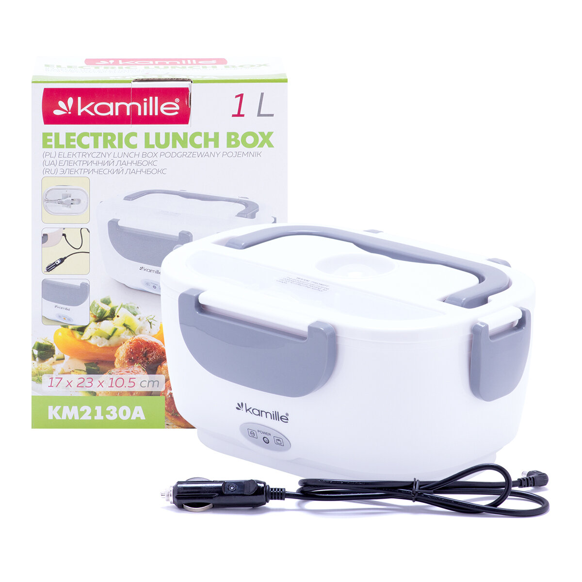 Ланчбокс электрический KAMILLE с подогревом и автомобильным кабелем