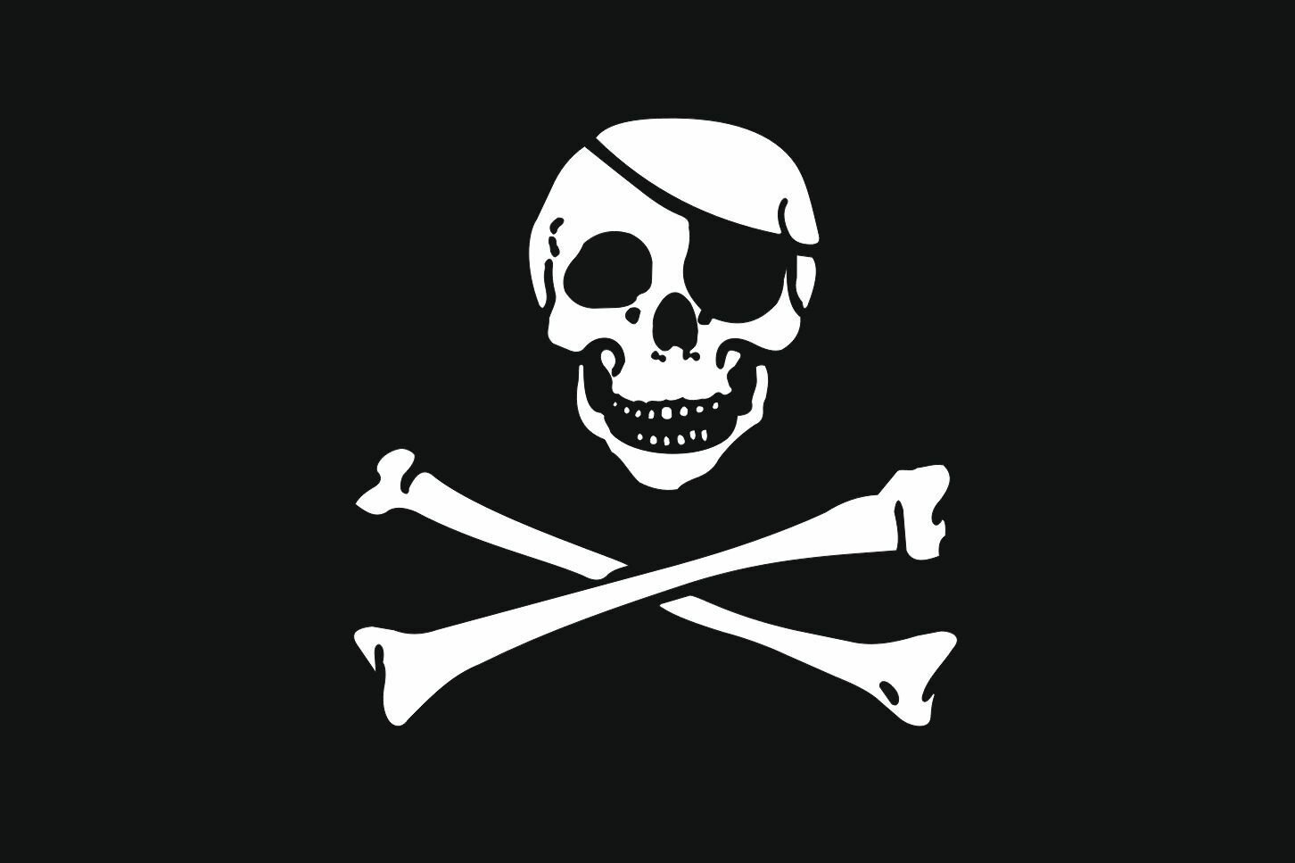 Флаг Пиратский "Череп и кости" 90х135 см Большой