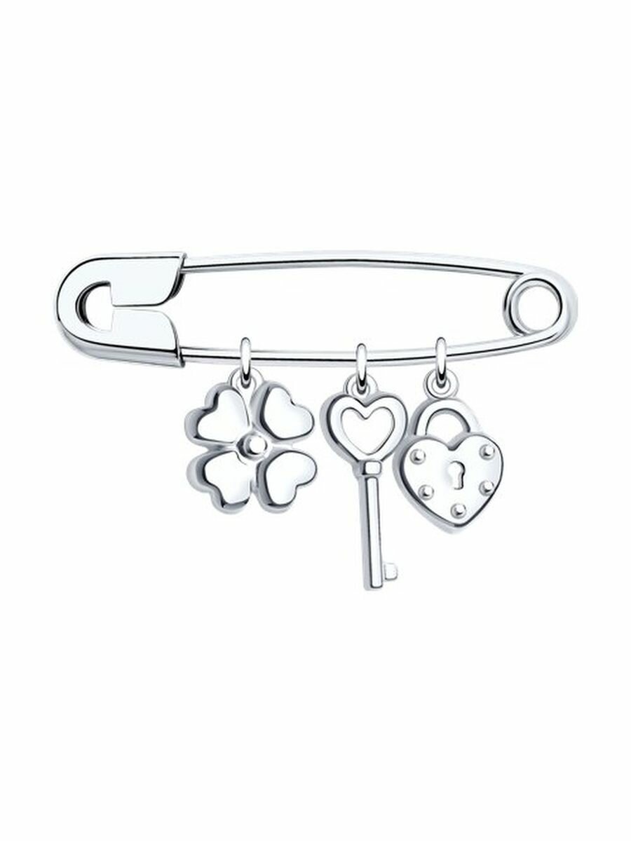 Брошь The Jeweller, серебро, 925 проба, родирование