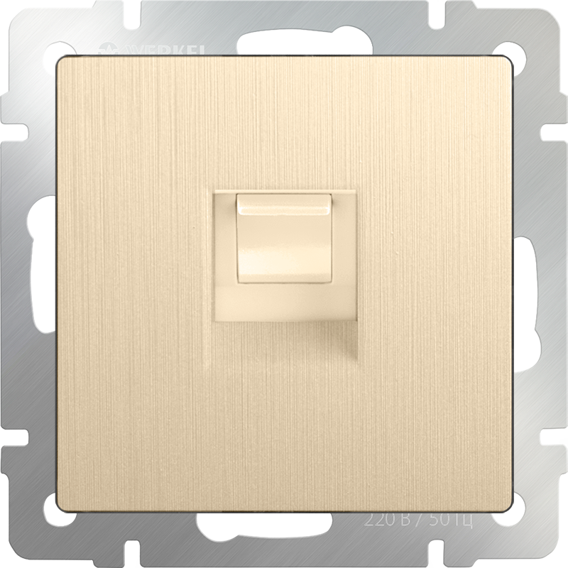 Розетка встраиваемая компьютерная одиночная WERKEL Ethernet RJ-45 WL10-RJ-45 / W1181010 шампань рифленый