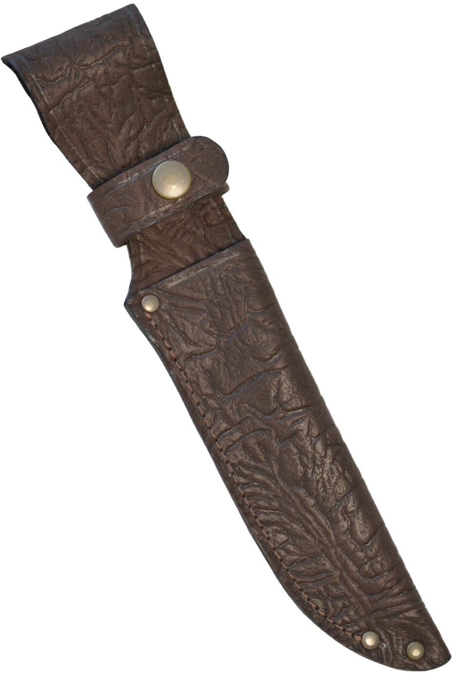Кожаные ножны с рукояткой под клинок длиной 17 см цвет коричневый тисненая кожа