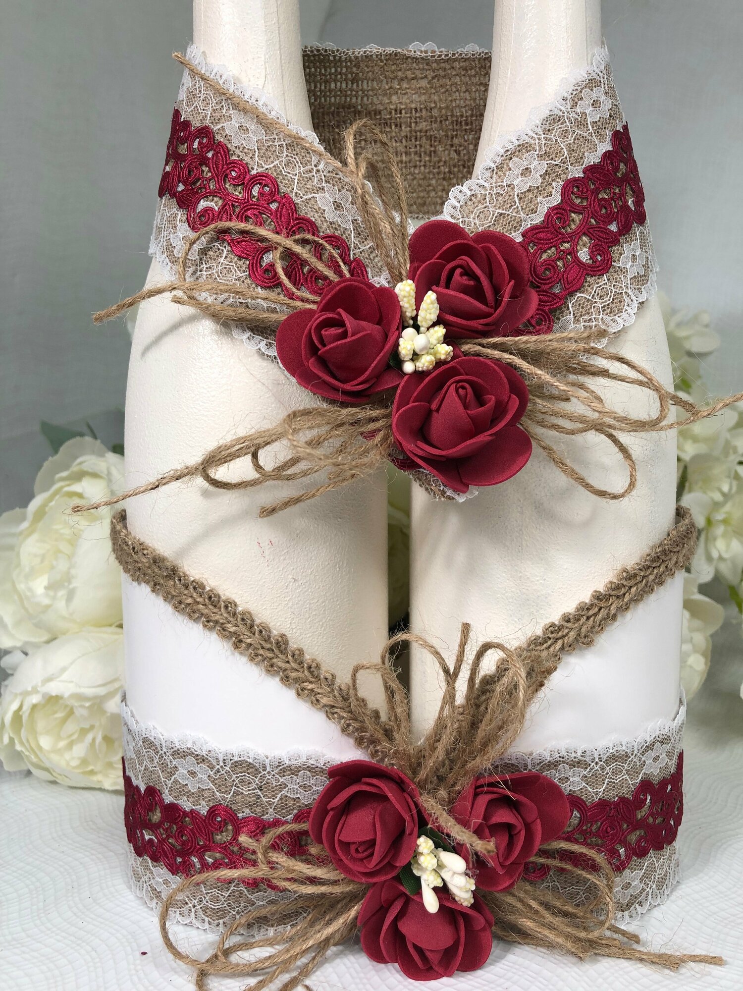 Корзинка для шампанского "Рустик", бордо