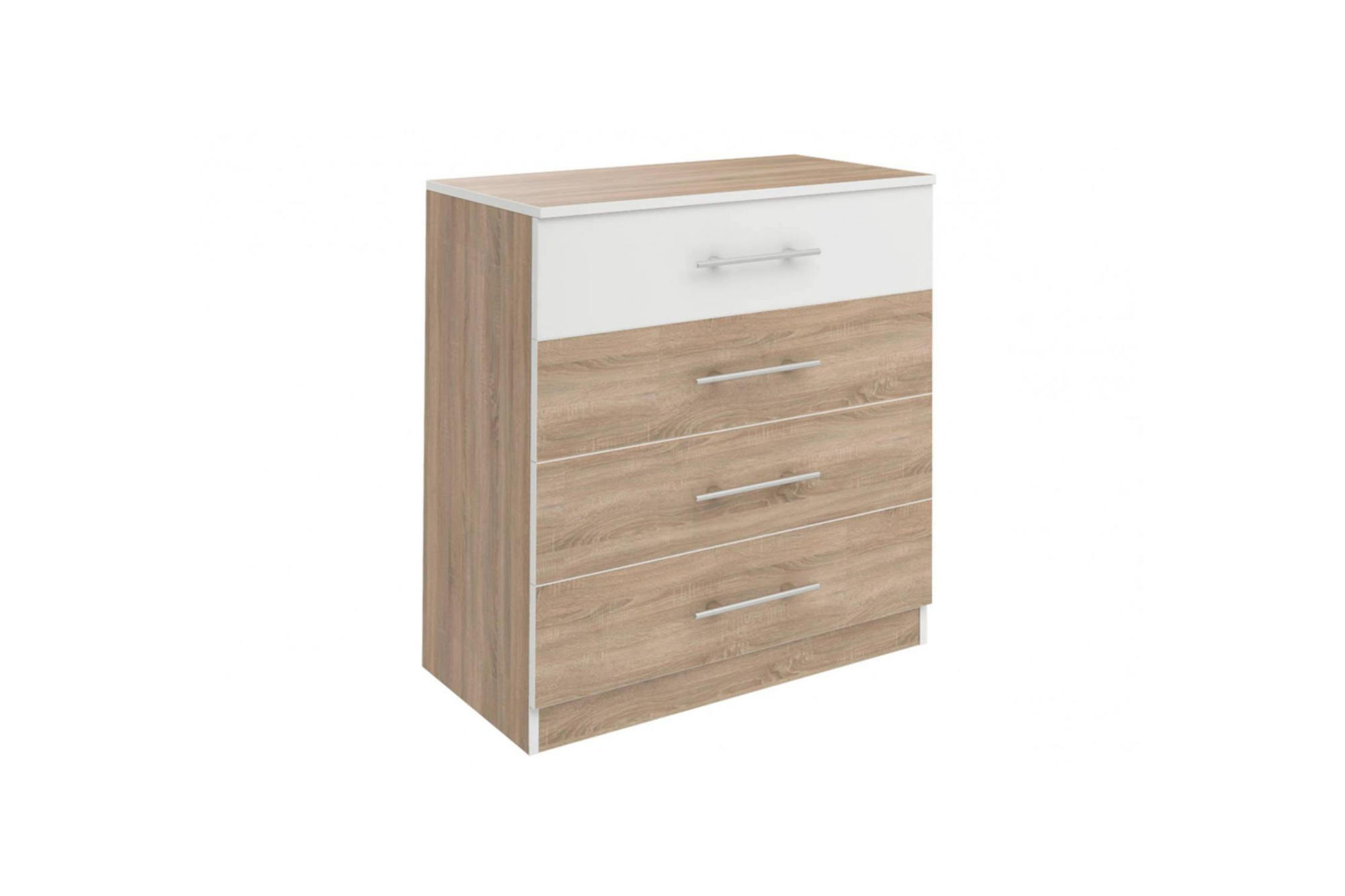 Комод для одежды Нонтон Оливия, 80x45x91 см, 4 ящика, дуб сонома / белый