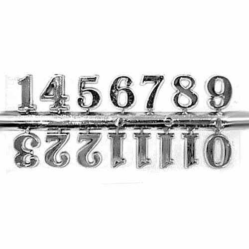 Цифры Арабские малые 0005634 из пластмассы серебряный цвет 16x12 мм, цена за 1 шт.
