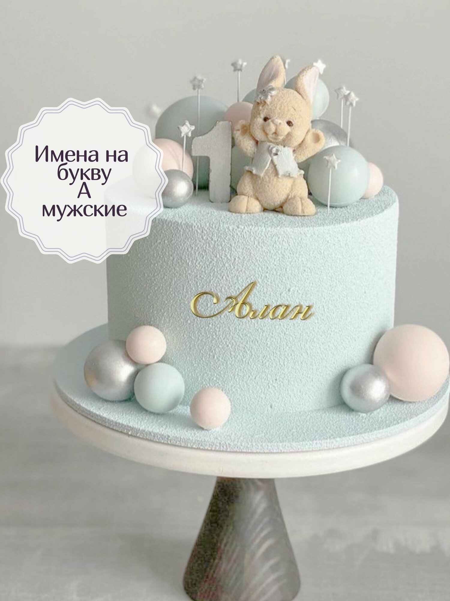 Топпер с именем Алан для торта по случаю дня Рождения, Выписки или Юбилея/ Украшение для десертов мужу, сыну, боссу из золотого зеркального акрила