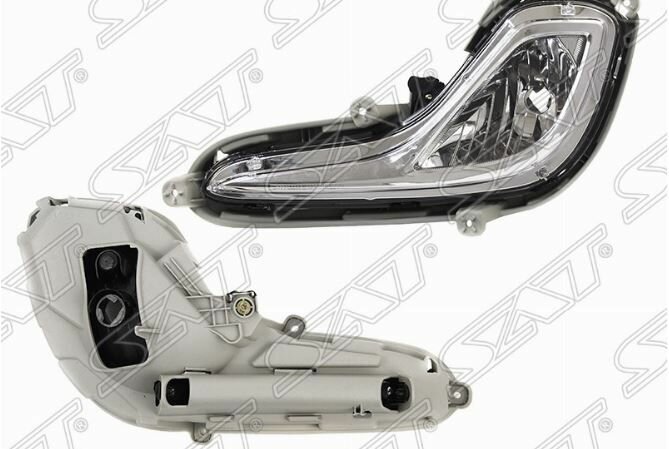 Фара противотуманная SAT, для Hyundai Solaris/Accent, передняя, левая, LED/галоген