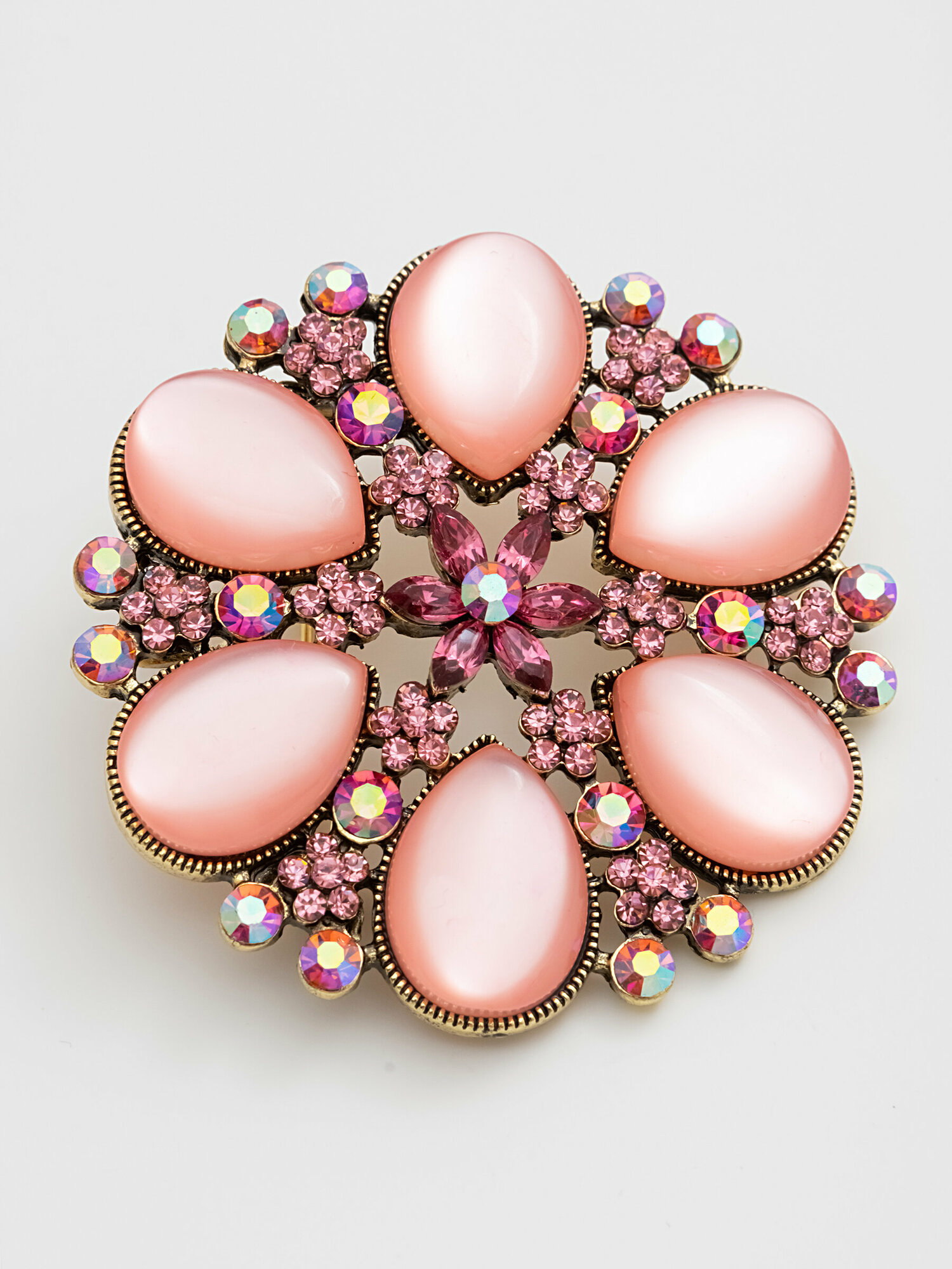 Брошь, кошачий глаз синтетический