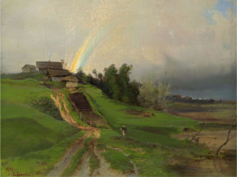 "Радуга", Саврасов А. К, картина для интерьера (репродукция) (40х30 см / на подрамнике)