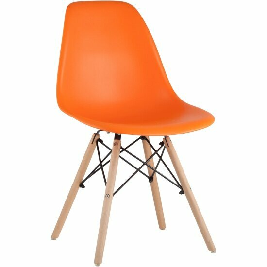 Стул обеденный Stool Group EAMES, оранжевый, дер. ножки