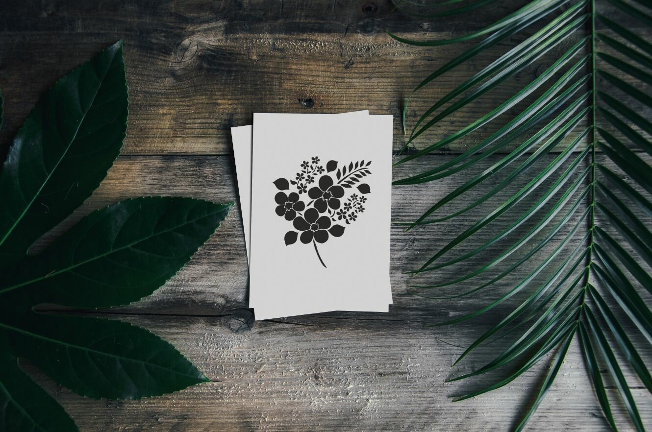 Трафарет Цветок 31 / шаблон пластиковый многоразовый